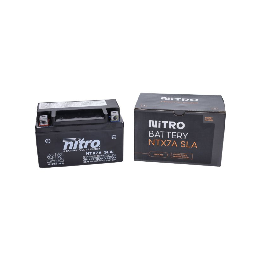 Battery Nitro YTX7A-BS 12V 6AH Gel (Maintenance-free) – Fresh Parts